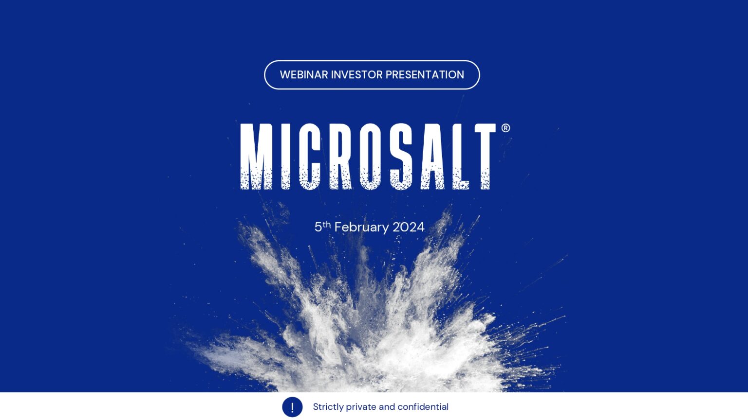 Investor Presentation – Microsalt