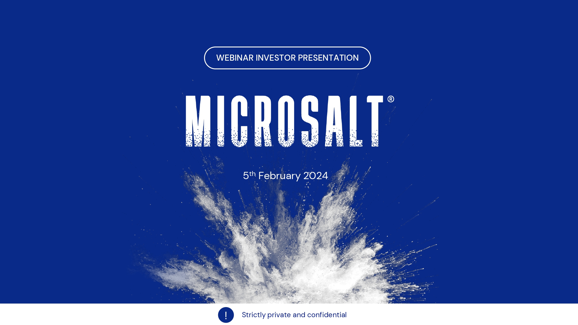 Investor Presentation – Microsalt